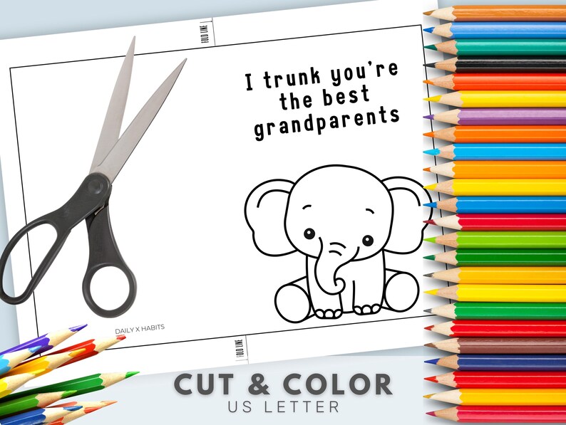 Grandparents Day Coloring Card Printable, Grandpa and Grandma ...