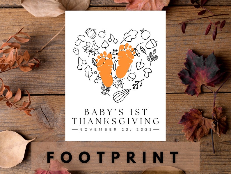 Thanksgiving Handprint Art Printable, Baby's First Turkey Day, Grateful ...