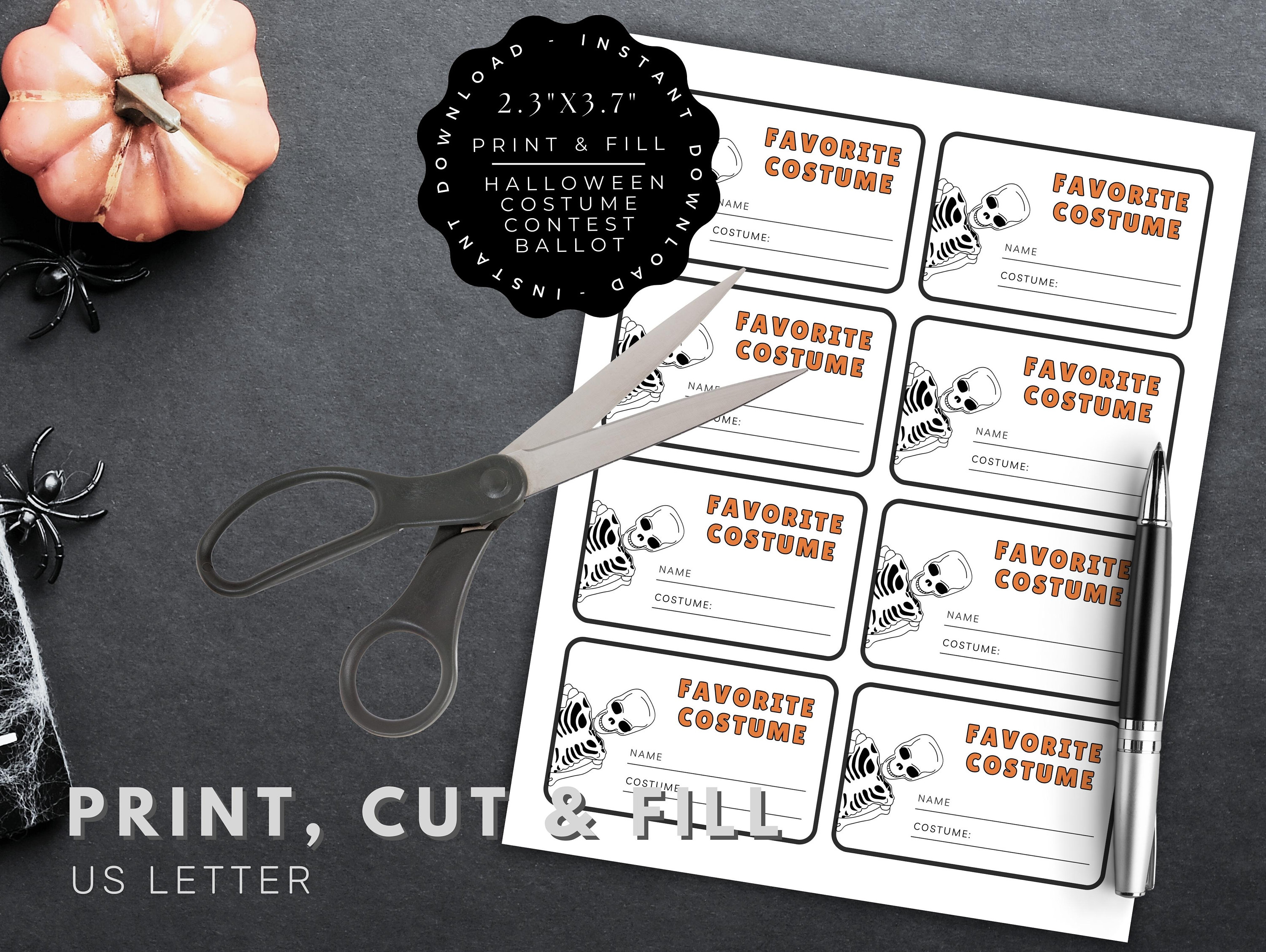 Best Halloween Costume Contest Award Certificate Printable Kit, Fun ...