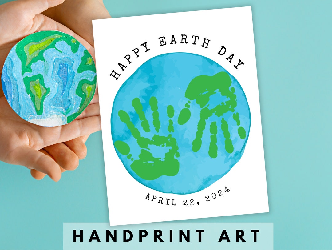 Printable Earth Day Handprint Activity for Toddlers, April 22nd Craft ...