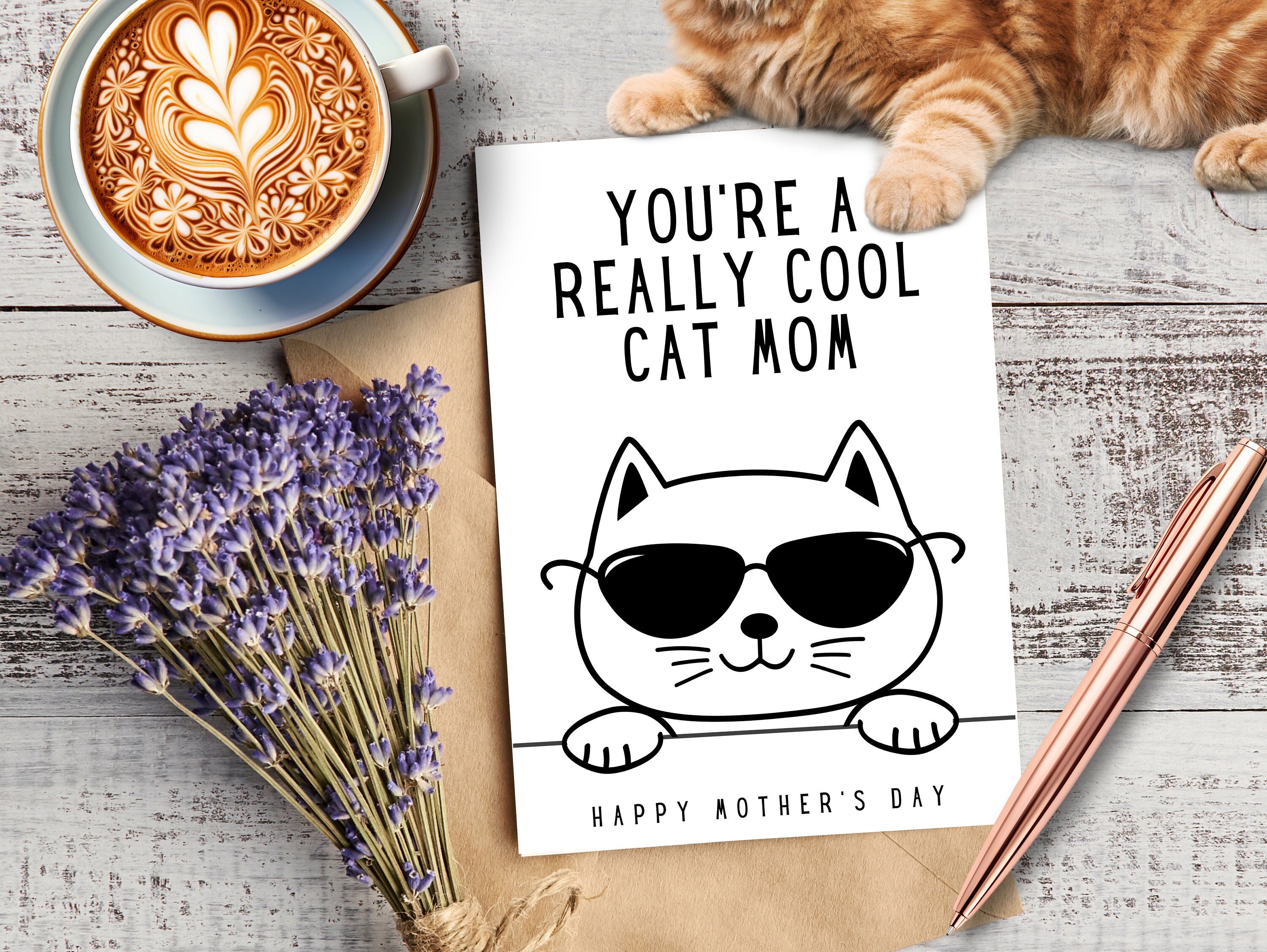 Printable Mothers Day Coloring Card, Happy Mother's Day Black & White ...