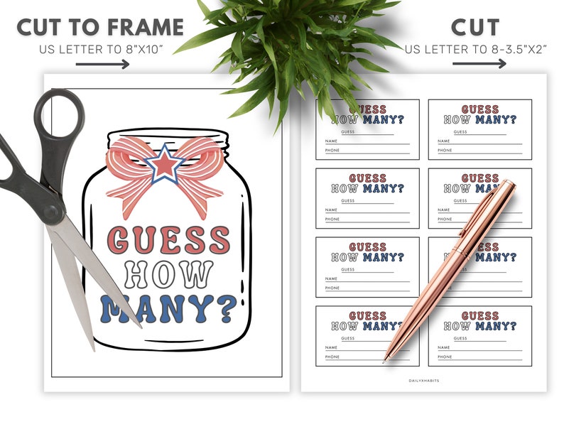 Veterans Day Game Printable, Guess How Many Game, Candy Game Sign ...