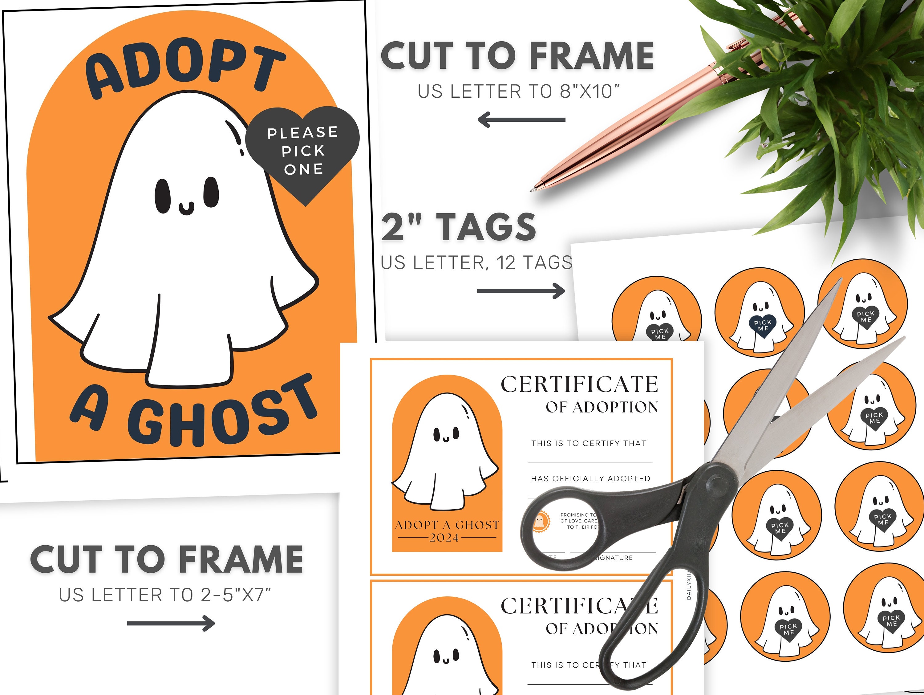 Adopt A Ghost Certificate and Sign Printable, Spooky Fun Happy ...