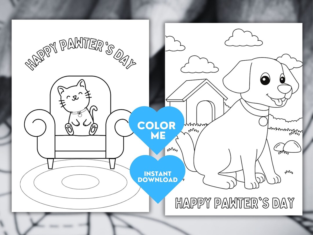 Father’s Day Coloring Printable Card, Pawther's Day Drawing Activity ...