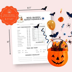 Boo Buddy Questionnaire Printable, All About Coworker, Favorite Things ...