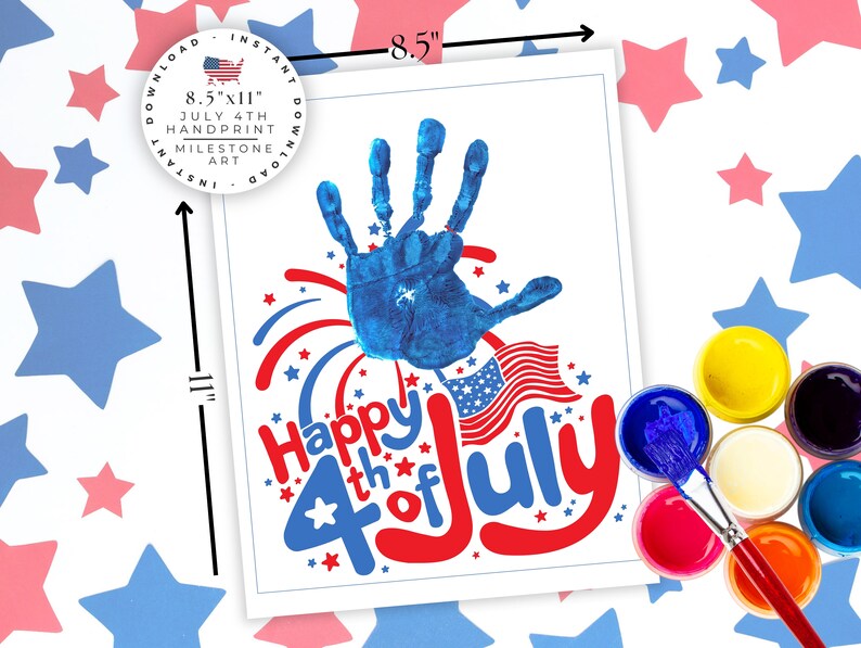 Fourth of July Handprint Craft Printable, Independence Day Summer ...