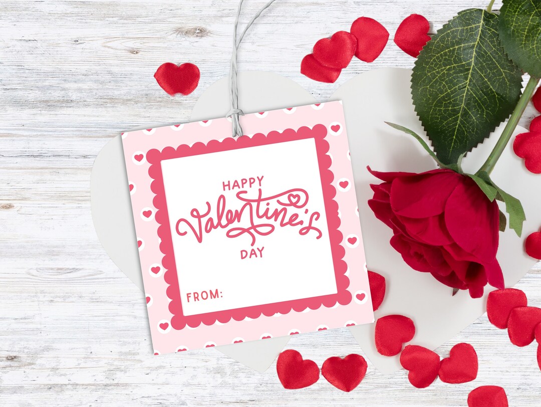 Valentine's Day Printable Girly Gift Tags, Classroom Exchange Treat ...