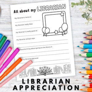 Printable Librarian Appreciation Coloring Page - Etsy