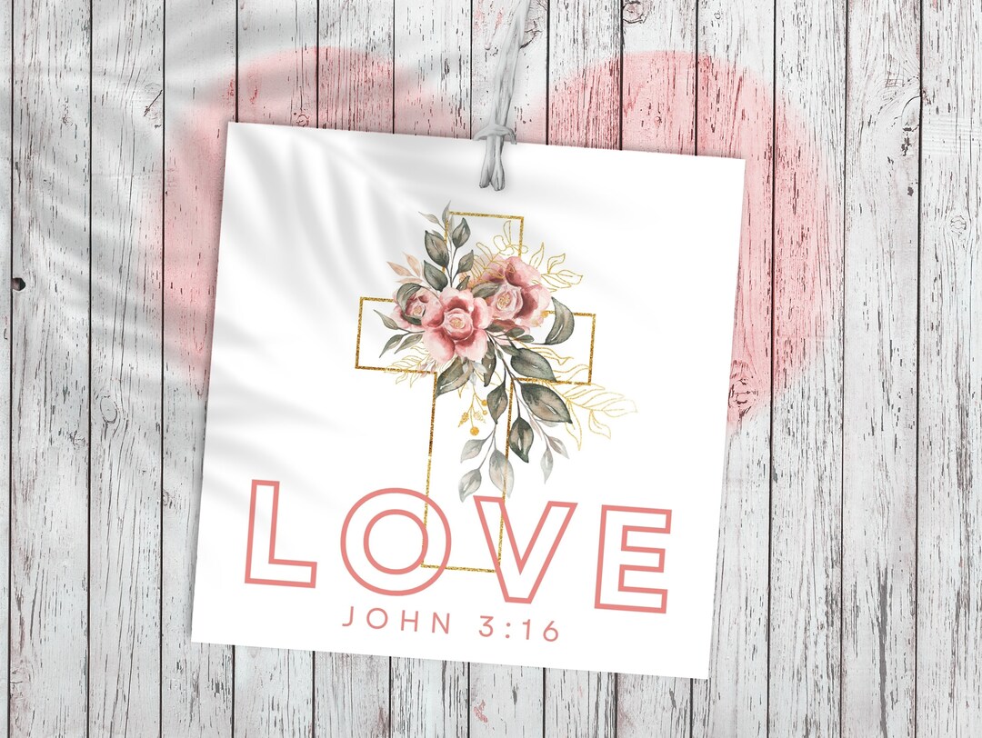 Easter Sunday Scripture Gift Tags, Printable Love John 3:16 Favor Tag ...