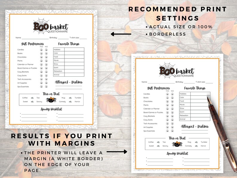 Halloween Boo List Questionnaire Printable, Favorite Things Spooky ...