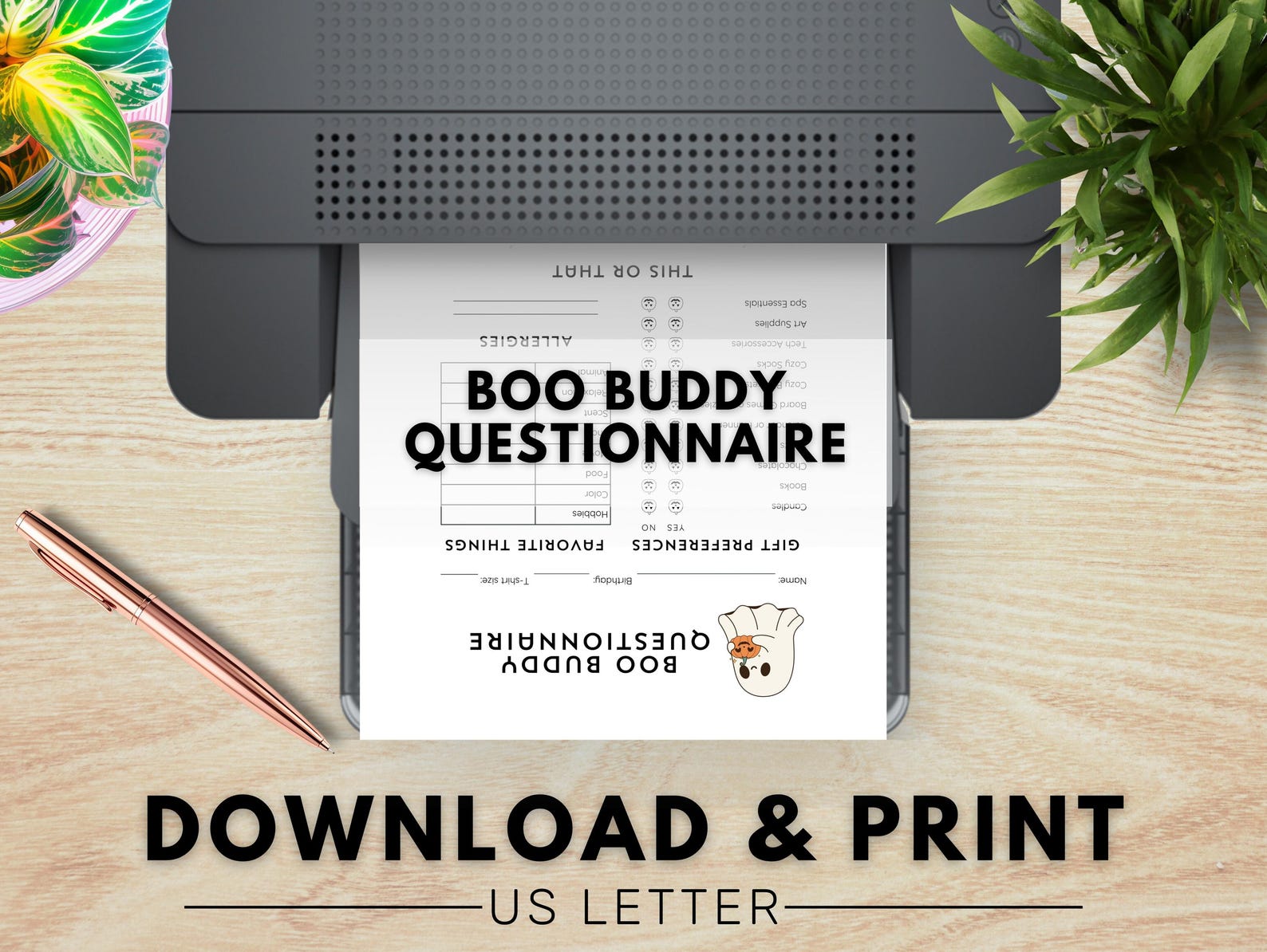 Boo Buddy Questionnaire Printable, All About Coworker, Favorite Things ...