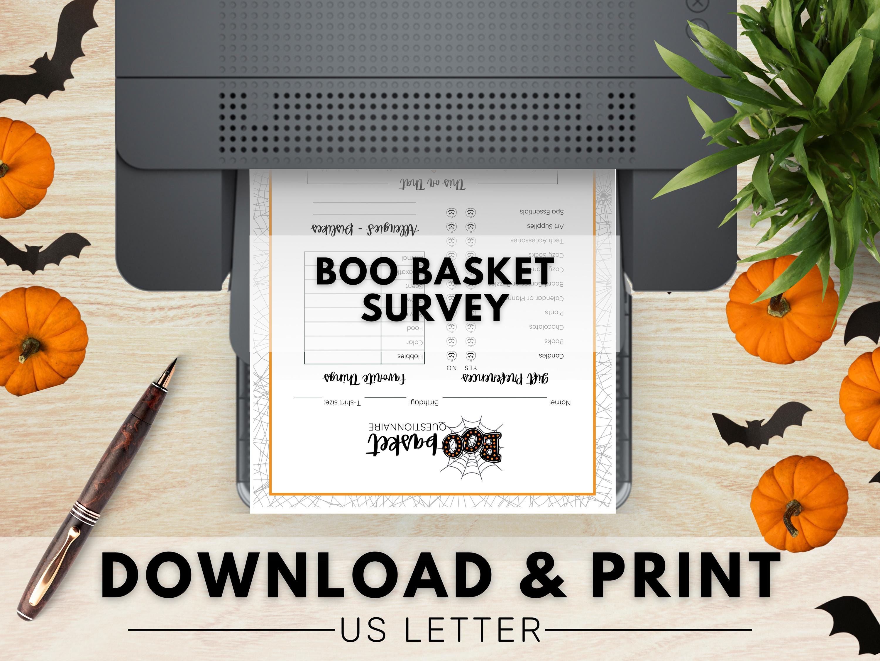 Halloween Boo List Questionnaire Printable, Favorite Things Spooky ...