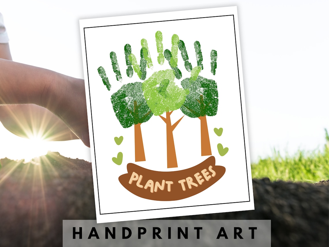 Earth Day Handprint Activity for Toddlers, Printable Plant Trees ...