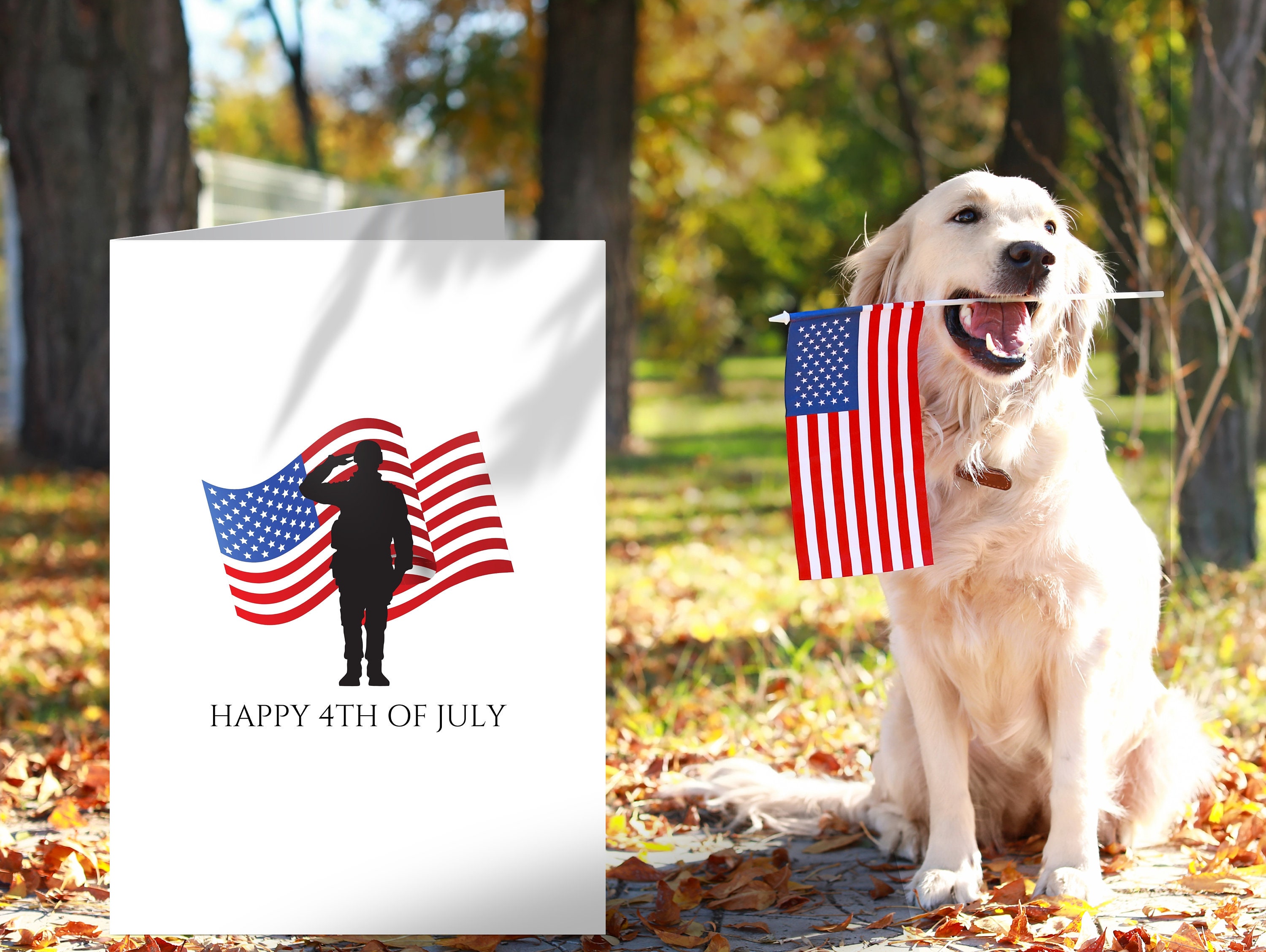 July 4th Printable Card, US Military Soldier Service, Independence Day ...