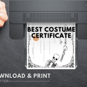 Best Halloween Costume Contest Award Certificate Printable Kit, Fun ...