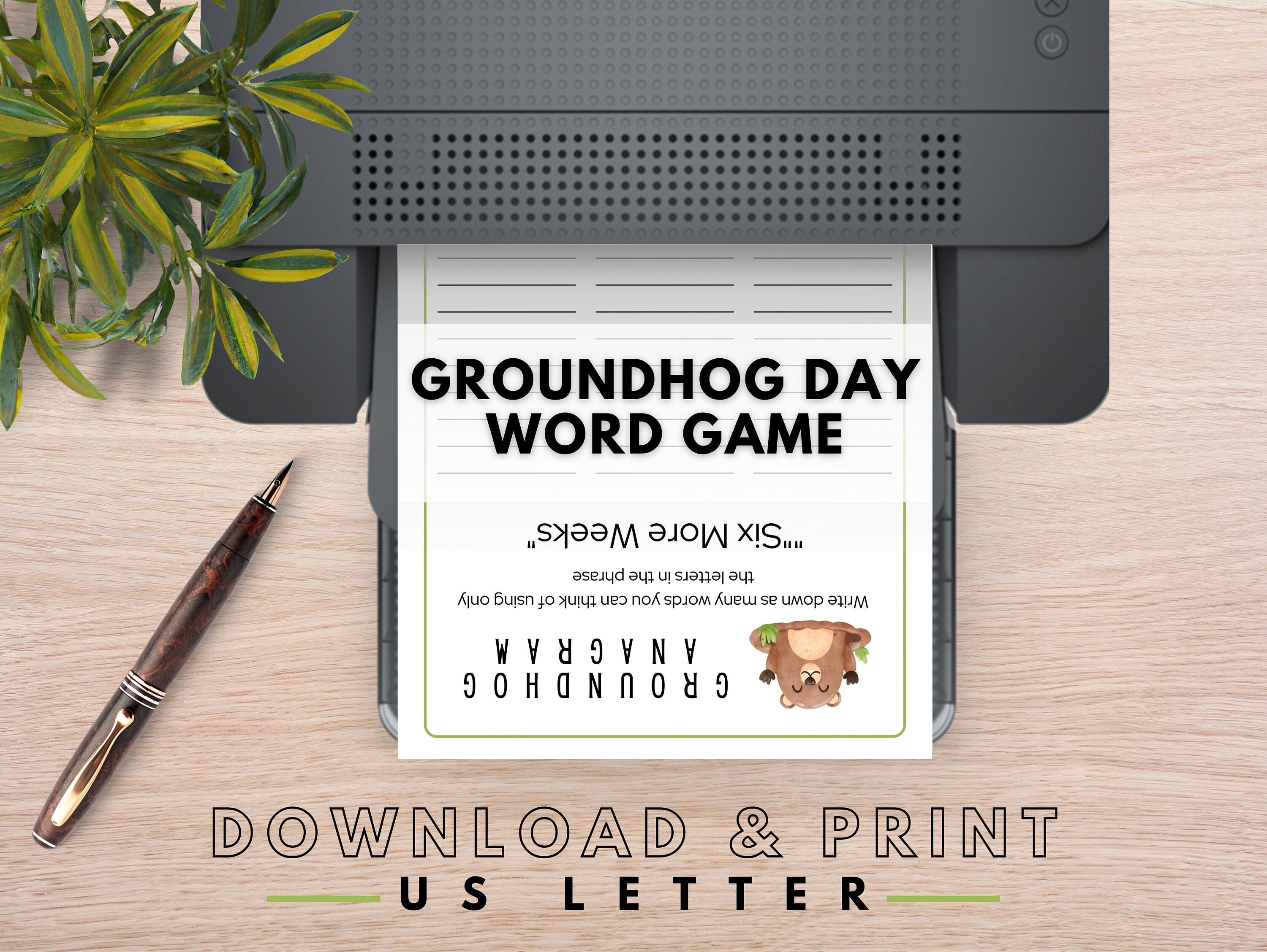 Groundhog Day Word Game Activity Printable, February Holiday Anagram ...