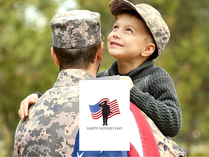 Military Dad Happy Father's Day Card From Kids or Spouse, Printable US ...