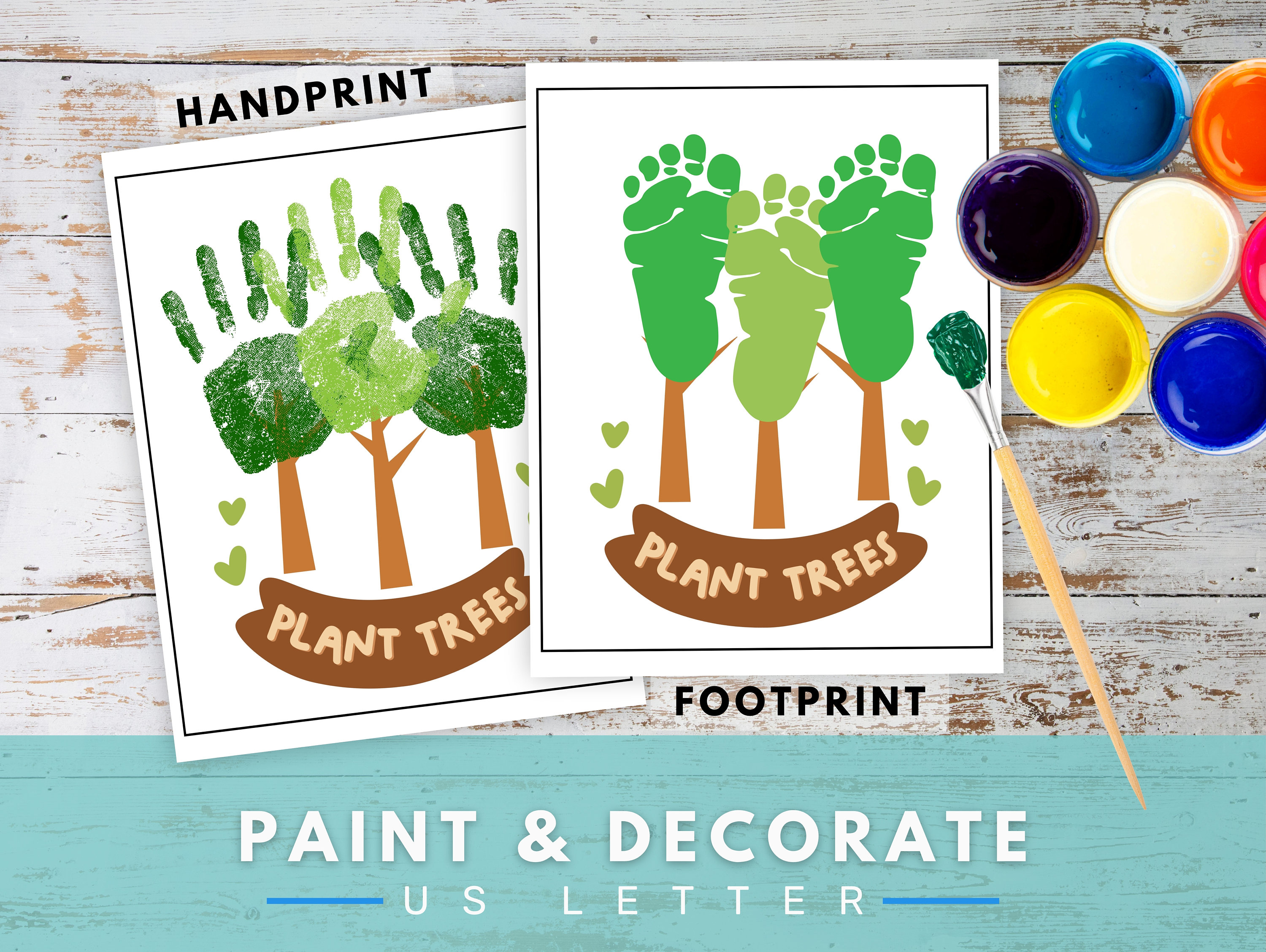 Earth Day Handprint Activity for Toddlers, Printable Plant Trees ...