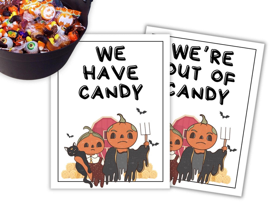 Help Yourself Halloween Sign Printable, Trick-or-treaters Welcome, We ...