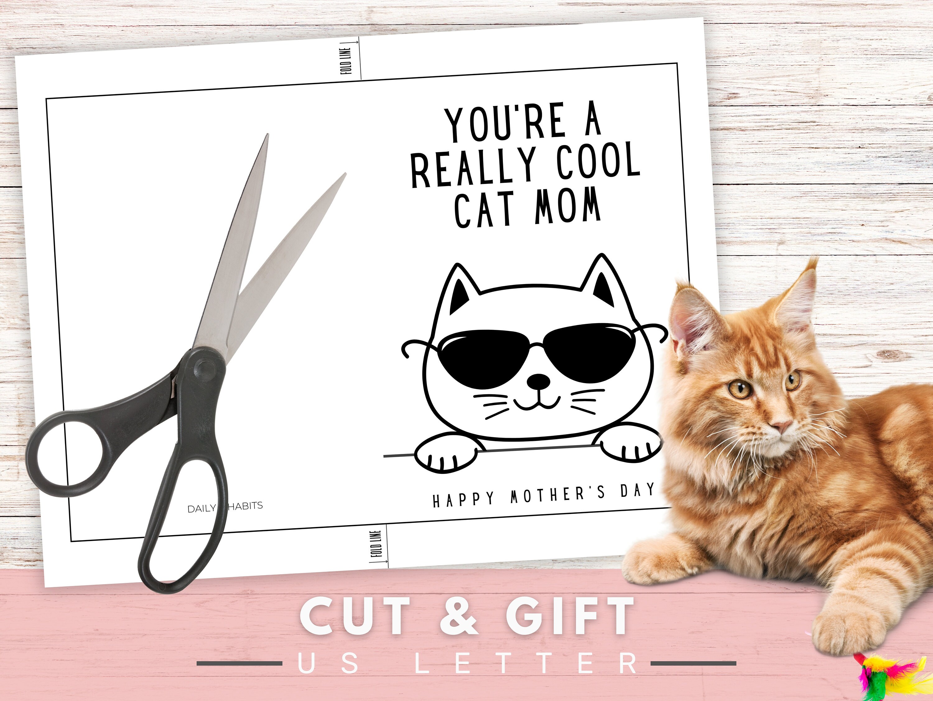 Printable Mothers Day Coloring Card, Happy Mother's Day Black & White ...