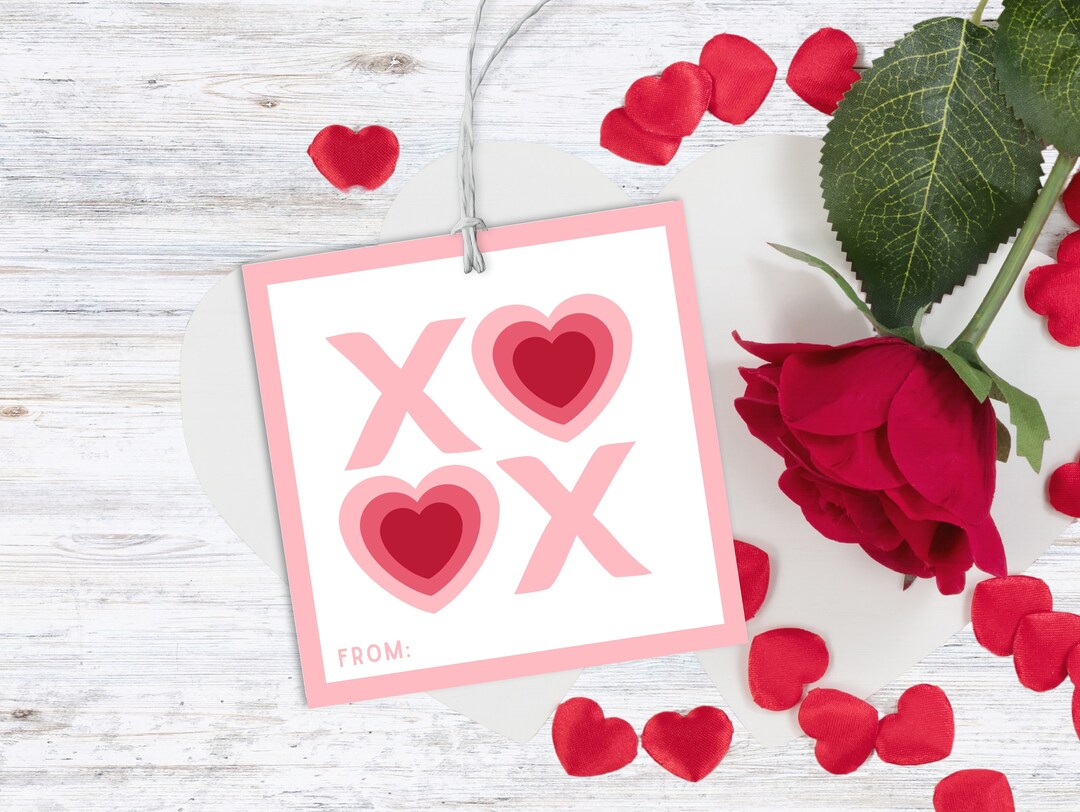 XOXO Valentine's Day Printable Gift Tags, Classroom Exchange Treat ...