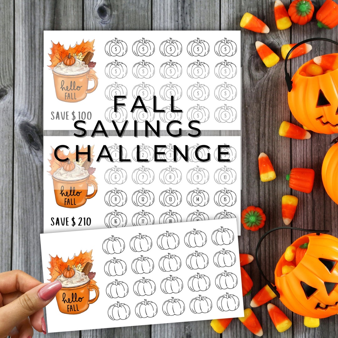 Fall Savings Challenge Printable Bundle A6 Trackers, Cash Envelope ...