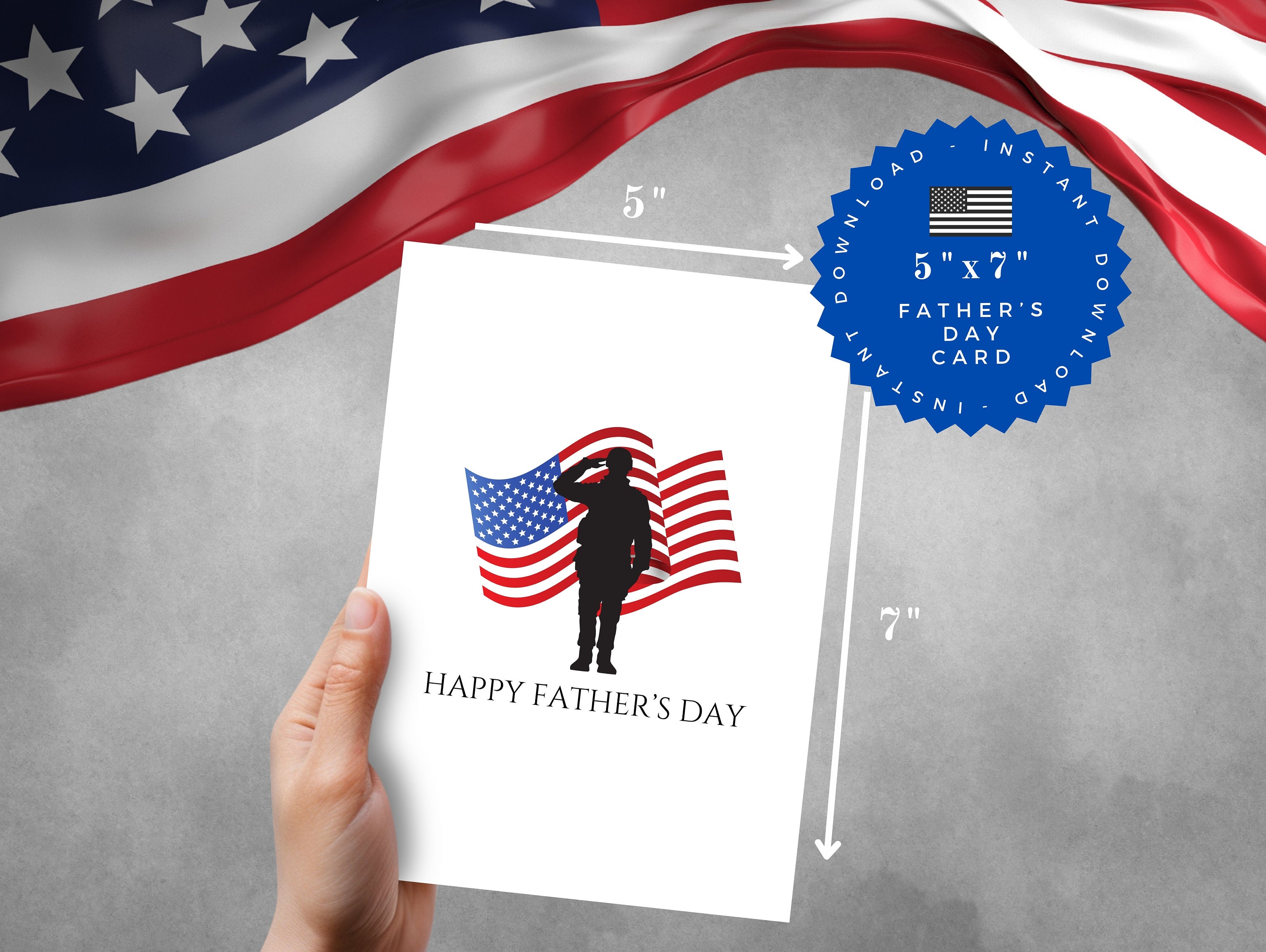 Military Dad Happy Father's Day Card From Kids or Spouse, Printable US ...