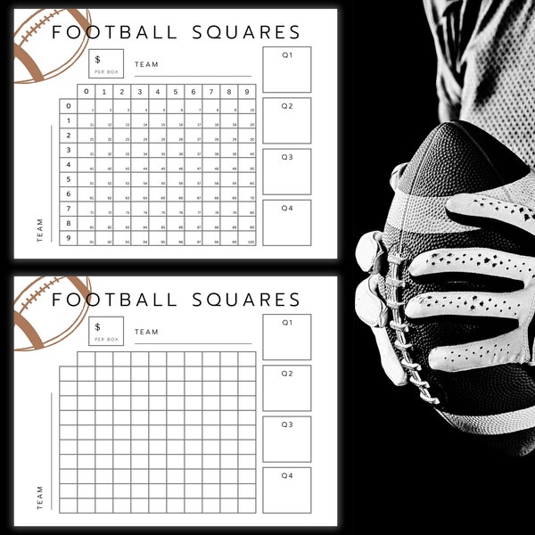 Free Printable Football Squares - Etsy