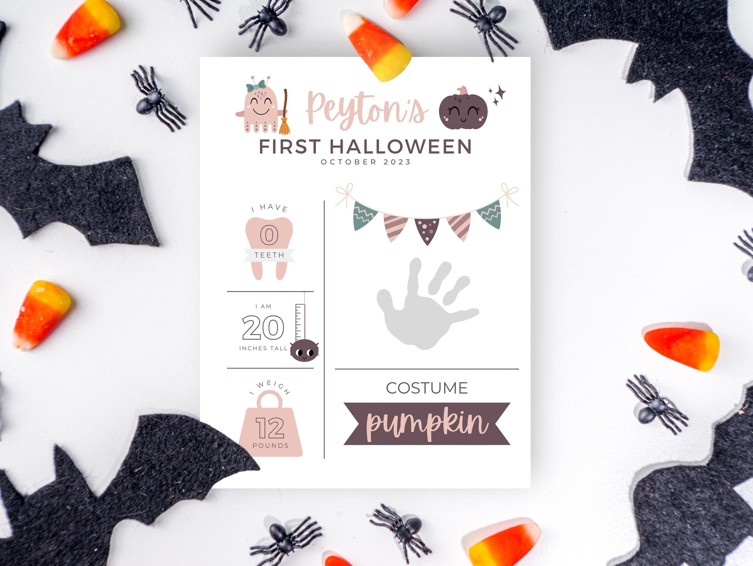 Halloween Milestone Page Printable Baby's First Halloween - Etsy