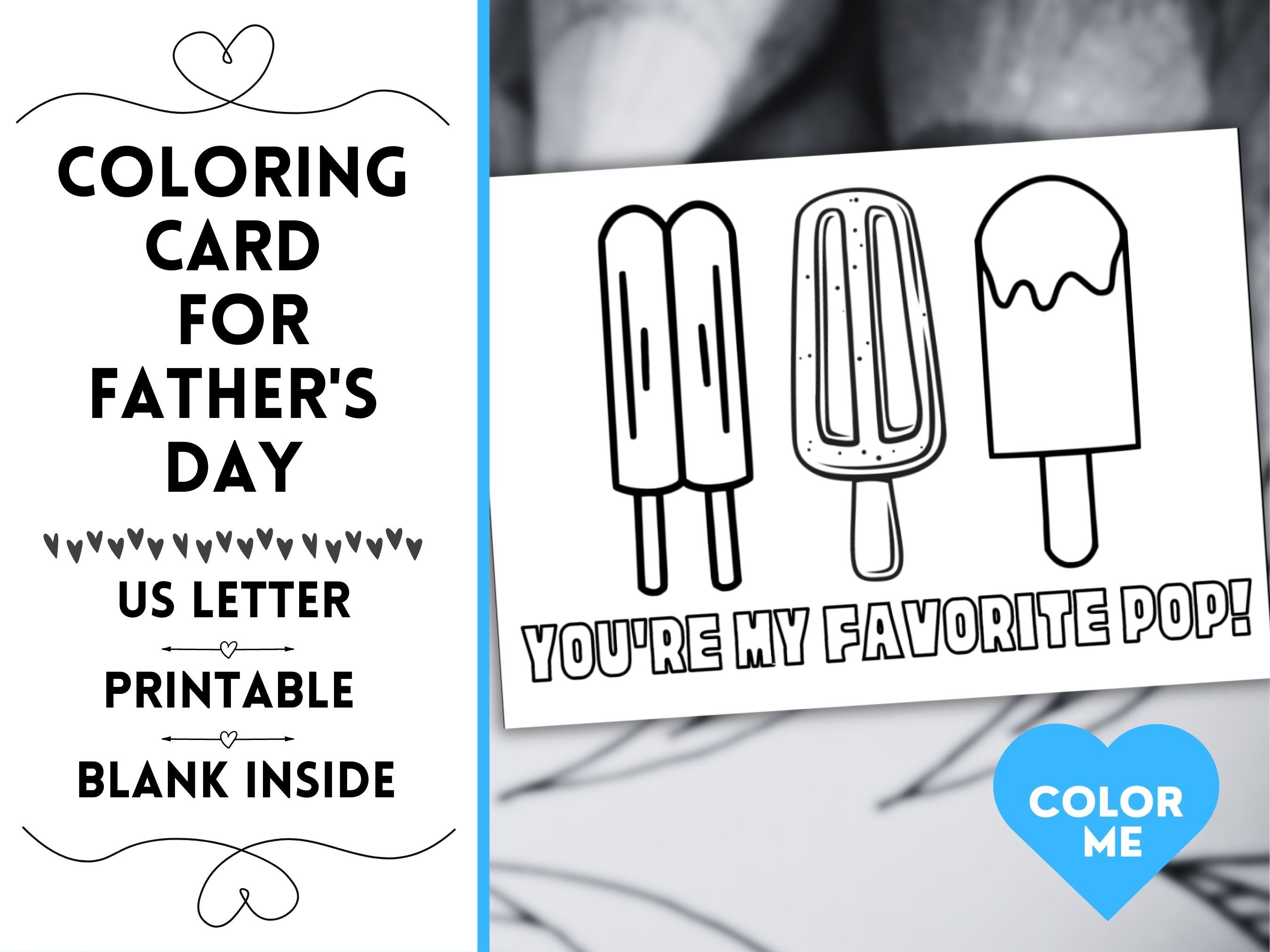 You're My Favorite Pop Fathers Day Coloring Printable - Etsy