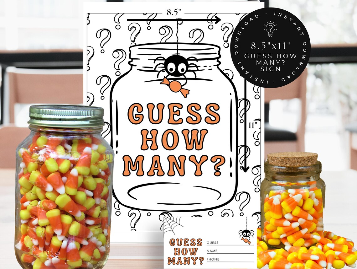 Guess How Many Halloween Candy Printable, Halloween Party Raffle Game ...