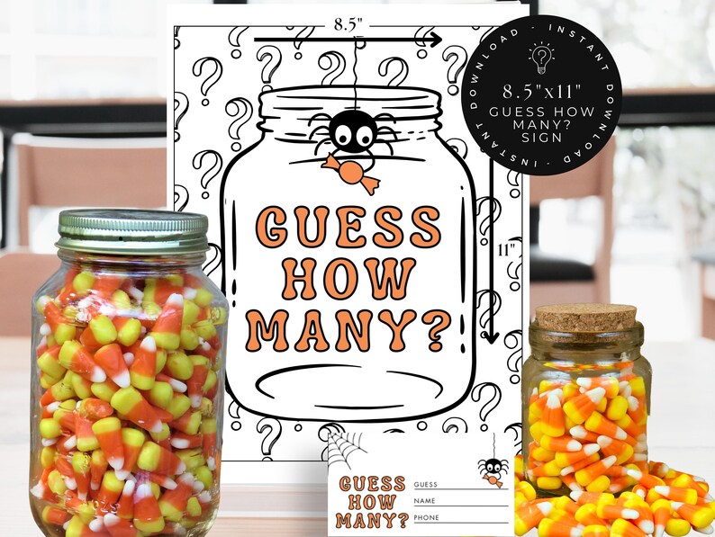 Guess How Many Halloween Candy Printable, Halloween Party Raffle Game ...