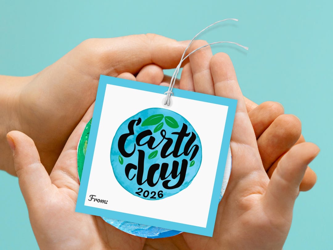 Earth Day Gift Tags Printable, Student Classroom Gift Idea, Happy Earth ...