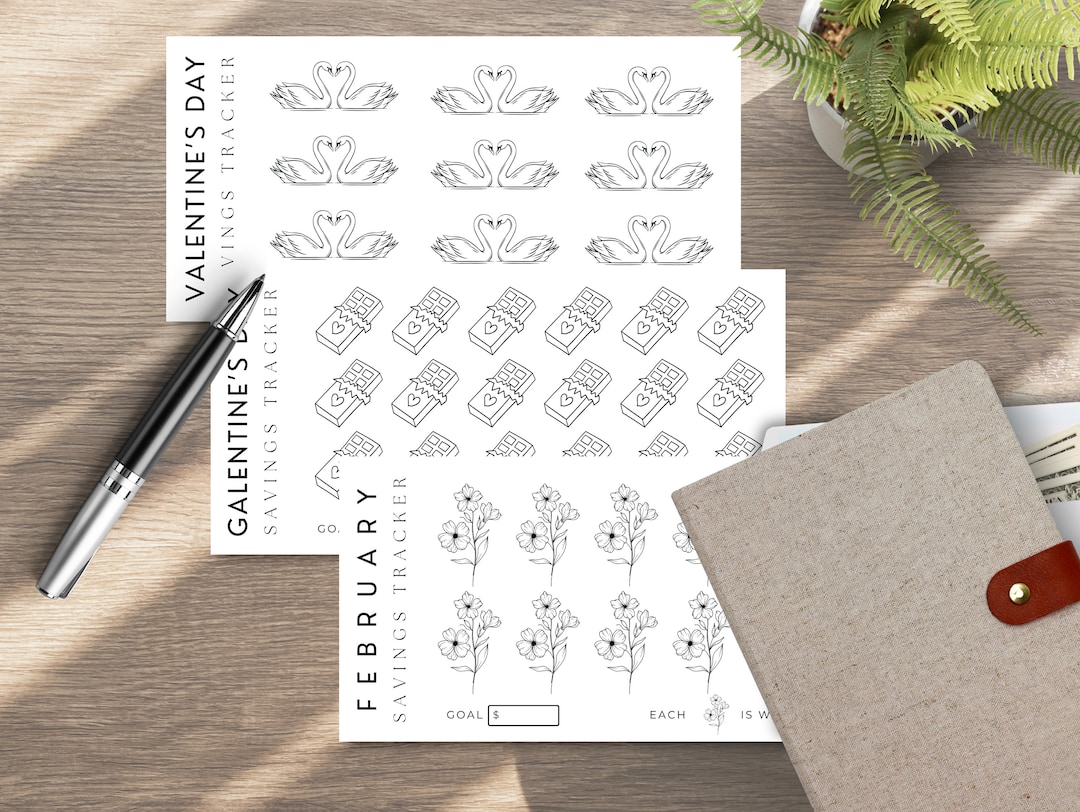 Valentines Savings Challenge A6 Printable, Low Income Holiday Savings ...