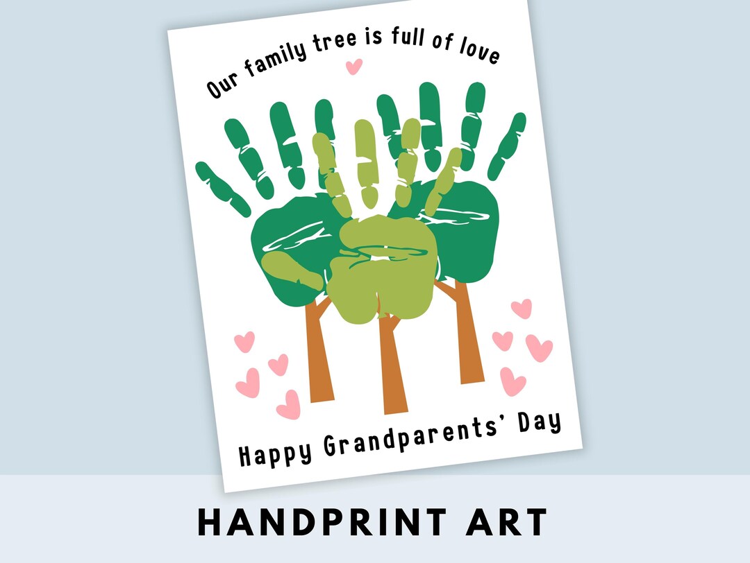 Grandparents Day Handprint Activity, Daycare Teacher Craft Printable ...