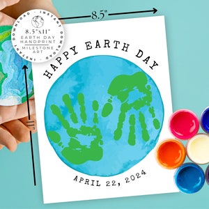 Printable Earth Day Handprint Activity for Toddlers, April 22nd Craft ...
