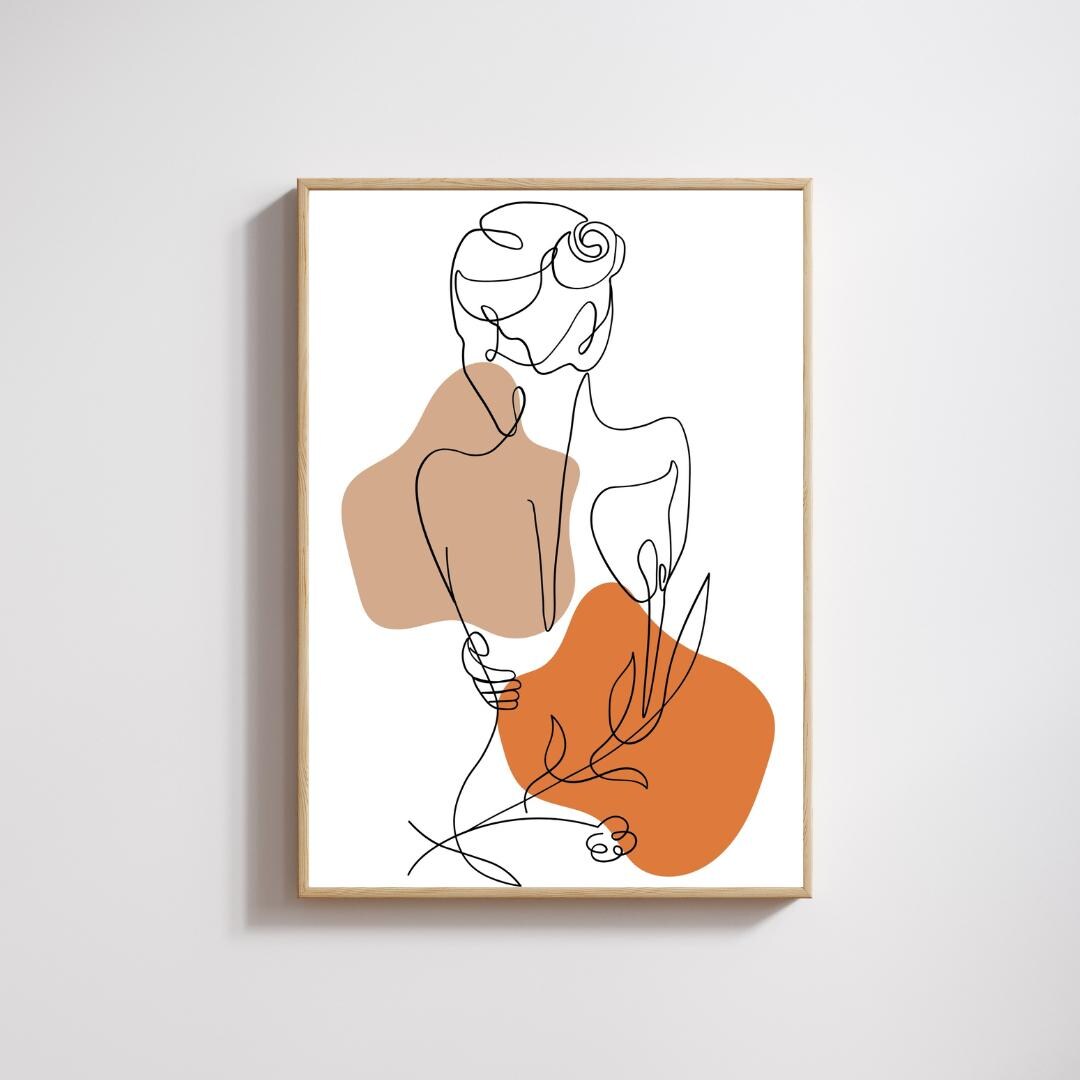 Woman Line Art Printable Wall Art ,woman Body Line Art, Abstract Female ...