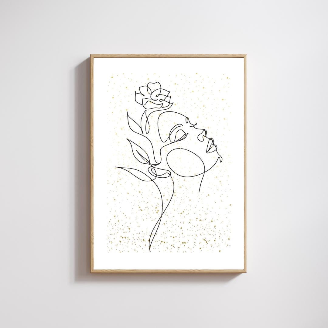 Woman Line Art Printable Wall Art ,woman Body Line Art, Abstract Female ...