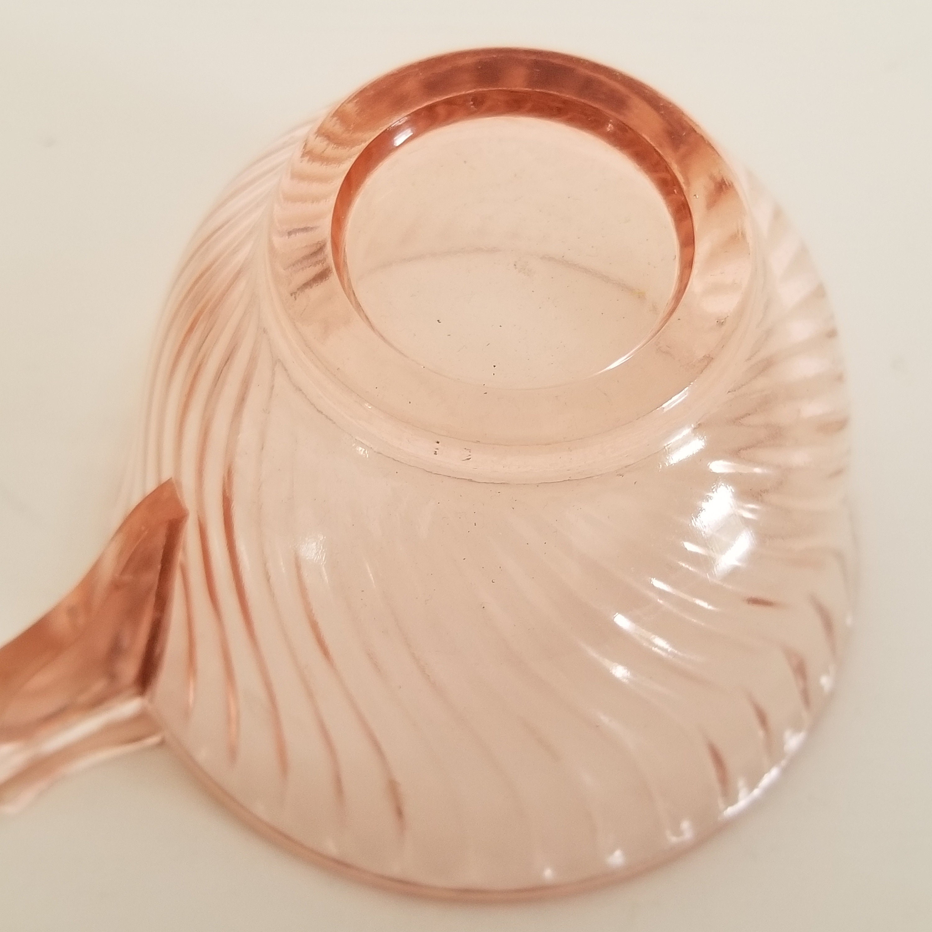 Pink Swirl, Depression Glass Teacup - Etsy