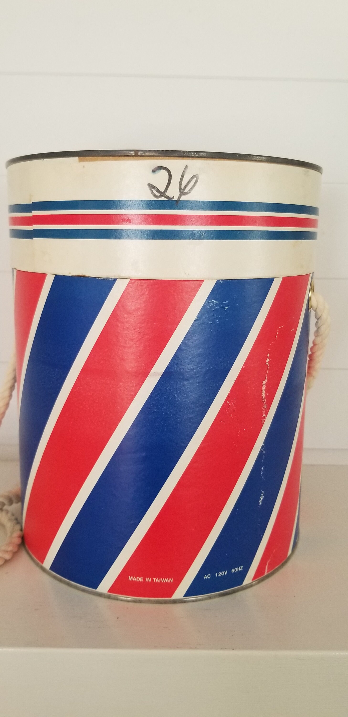 Vintage, Patriotic, Striped Red White and Blue Container - Etsy