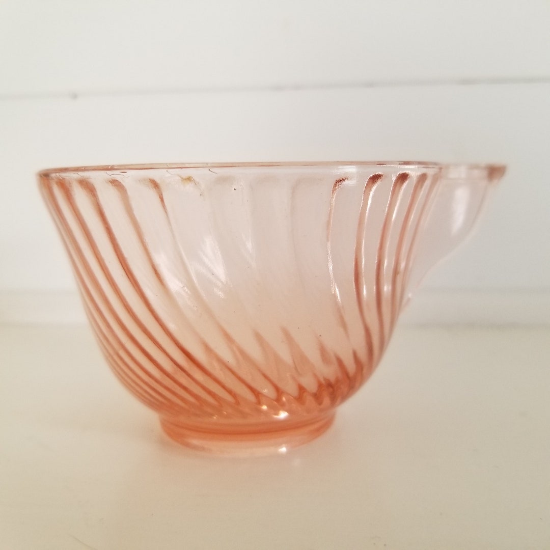 Pink Swirl, Depression Glass Teacup - Etsy