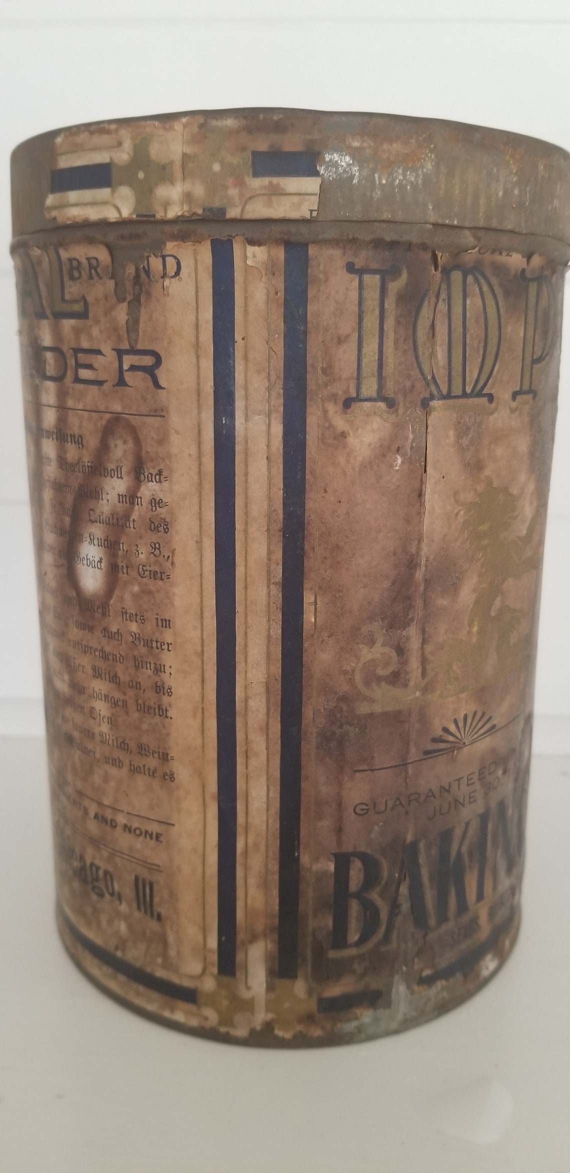 Antique Sears Roebuck Imperial Baking Powder Tin - Etsy