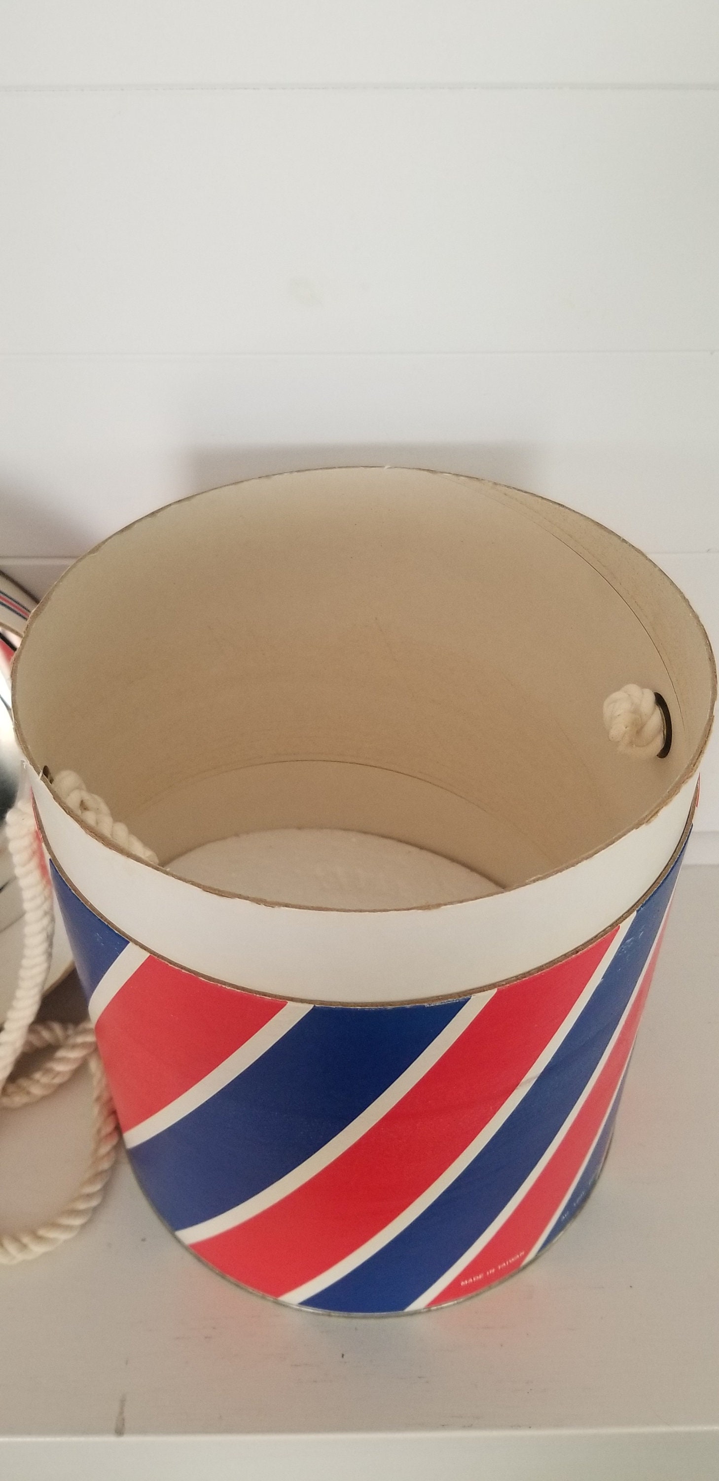 Vintage, Patriotic, Striped Red White and Blue Container - Etsy