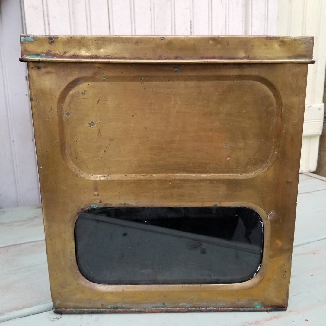 Antique Brass Biscuit Box, Old General Store Display Tin - Etsy