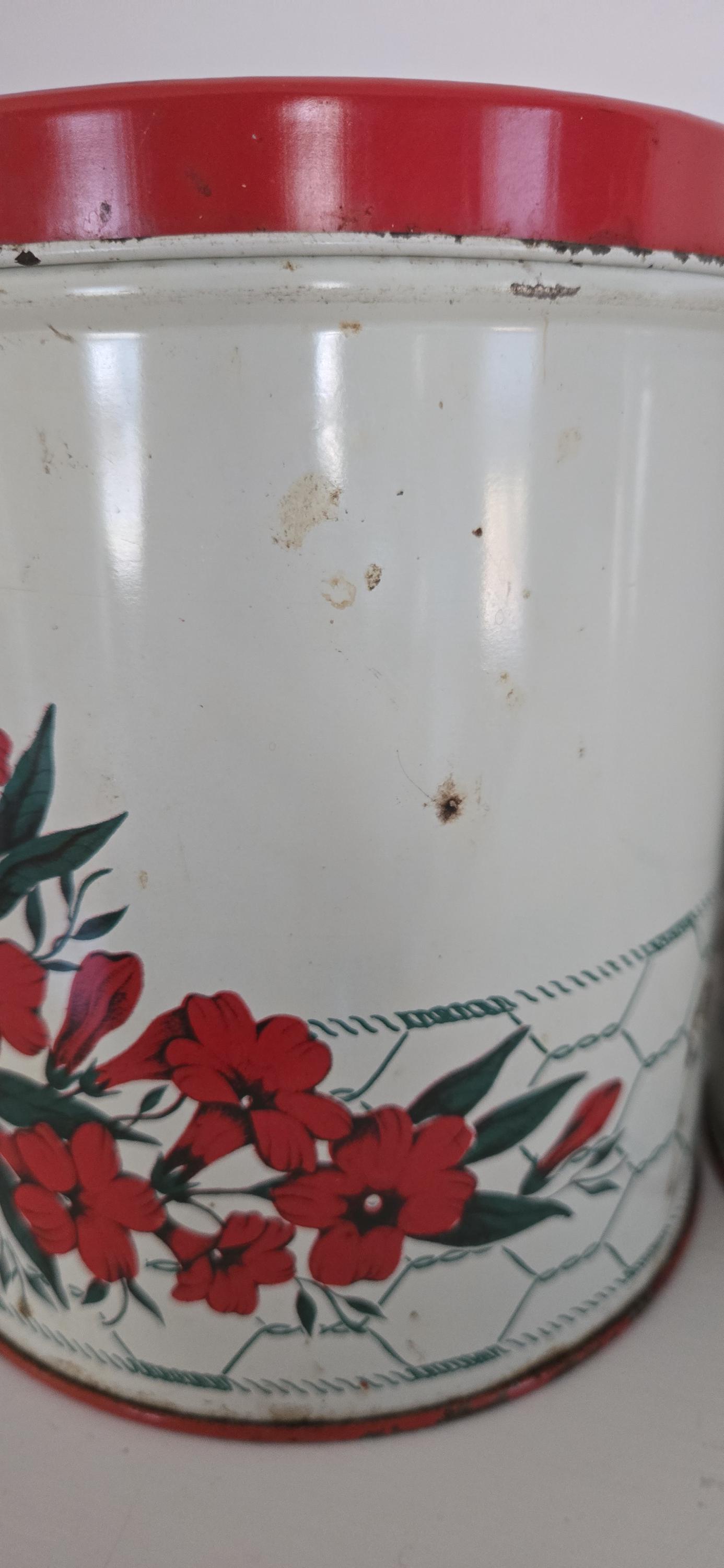 Antique Colorware Kitchen Canisters, Set of Four, Flower Pattern - Etsy