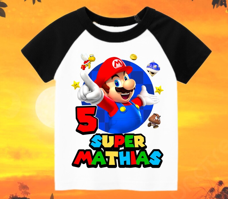 Mario Personalized Birthday Boy, Birthday Girl, Raglan Shirt, Family ...