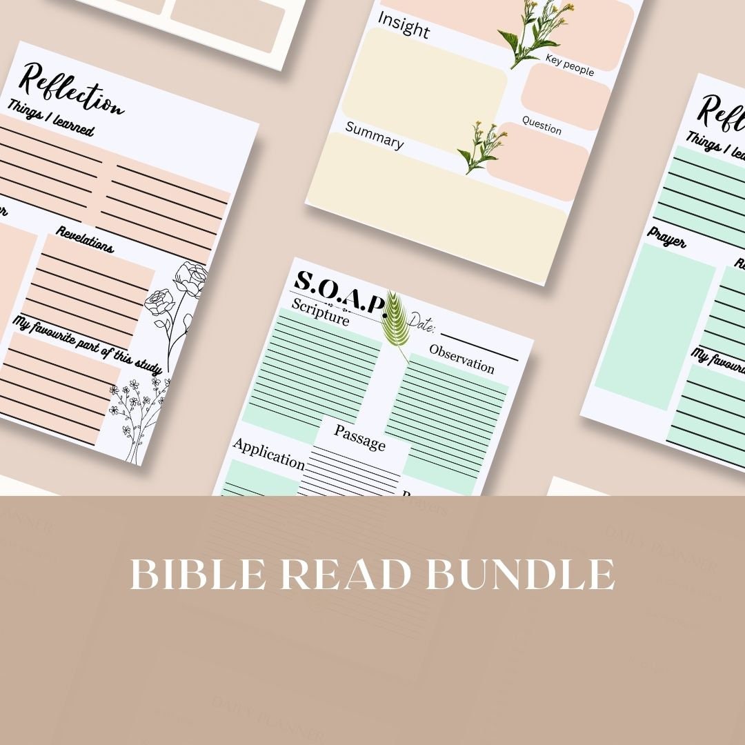 SOAP Bible Study Bundle| Bible Study Planner | Reflection | Bible ...