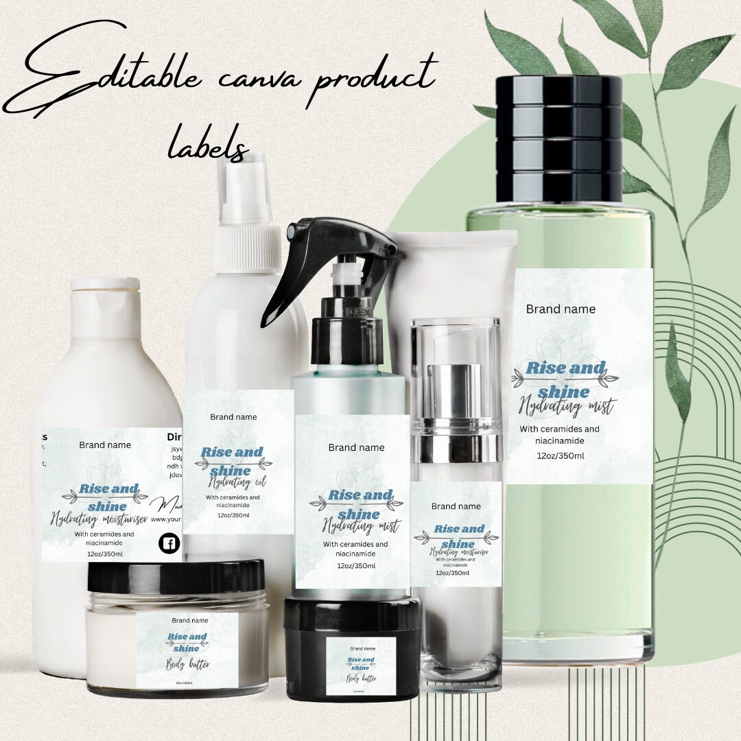 DIY Canva PRINTABLE EDITABLE Product Cosmetic Labels - Etsy