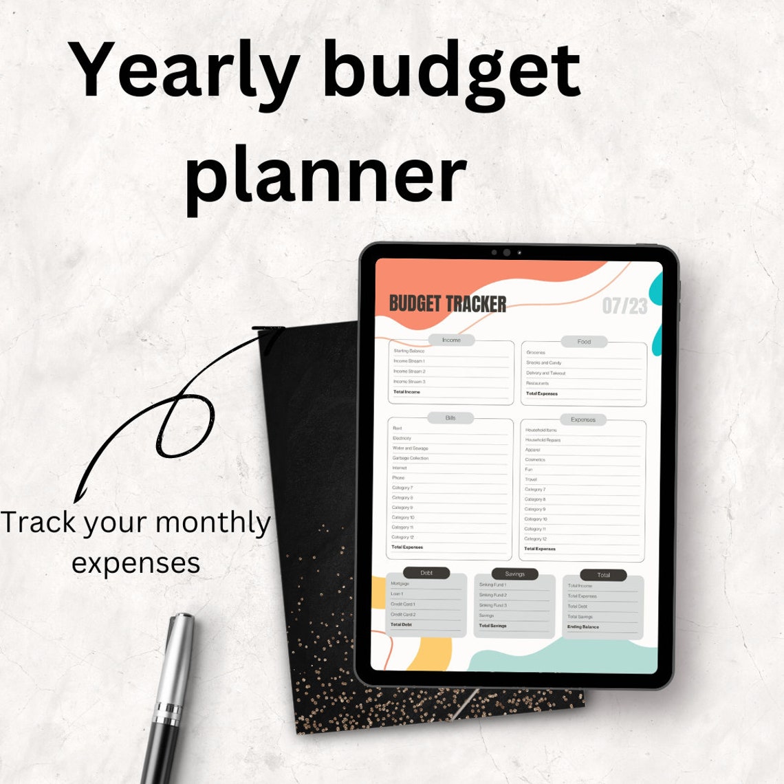 MINIMALIST Digital Budget Planner EDITABLE Canva TEMPLATE - Etsy