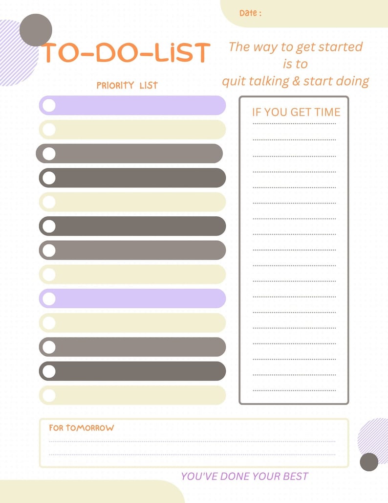 To Do List Instant Download Downloadable - Etsy